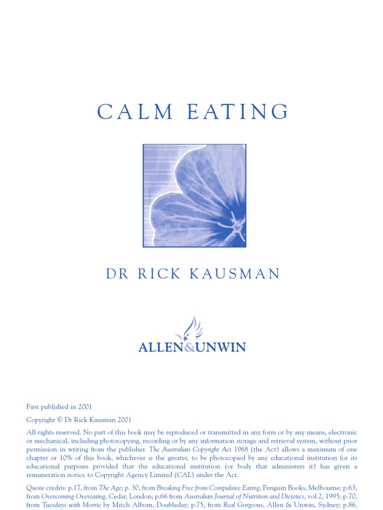 Dr. Rick Kausman - Calm Eating-Allen & Unwin (2002) | PDF | Self ...