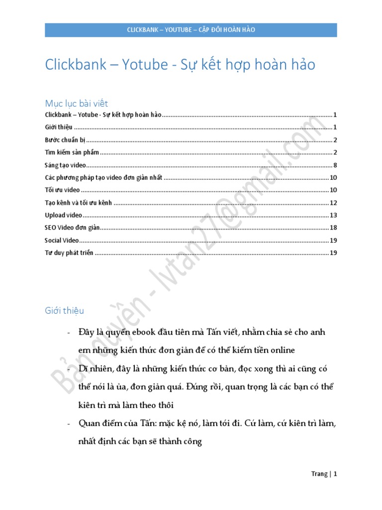 Clickbank Youtube | PDF