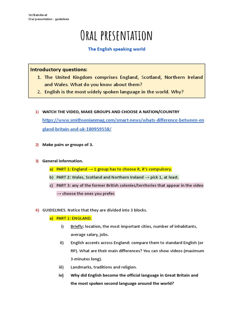Project 1 - ORAL PRESETATION - The UK (Guidelines and Checklist) PDF ...