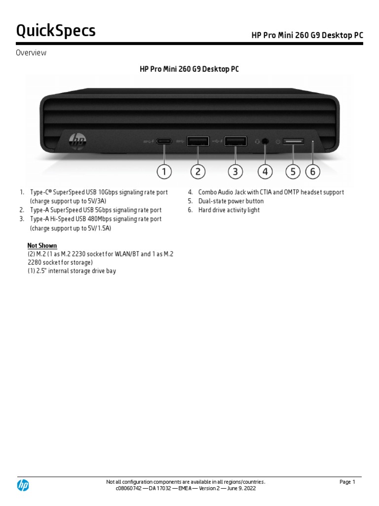 Quick Specs | PDF | Solid State Drive | Hard Disk Drive