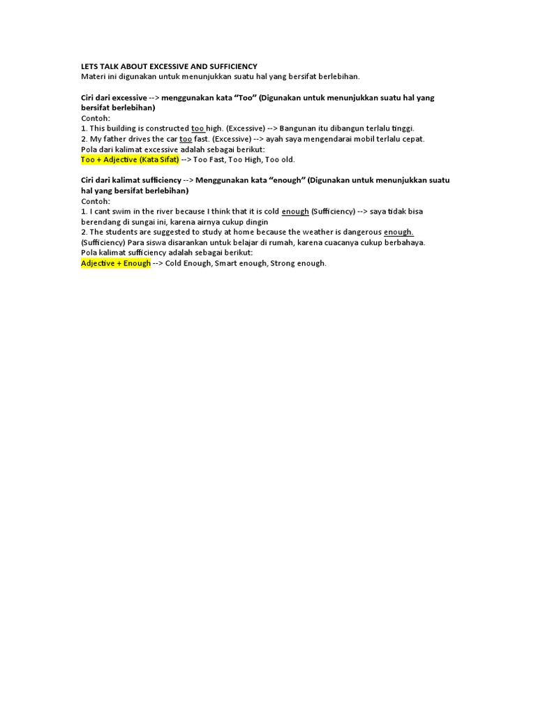 Distinguishing Excess and Sufficiency | PDF