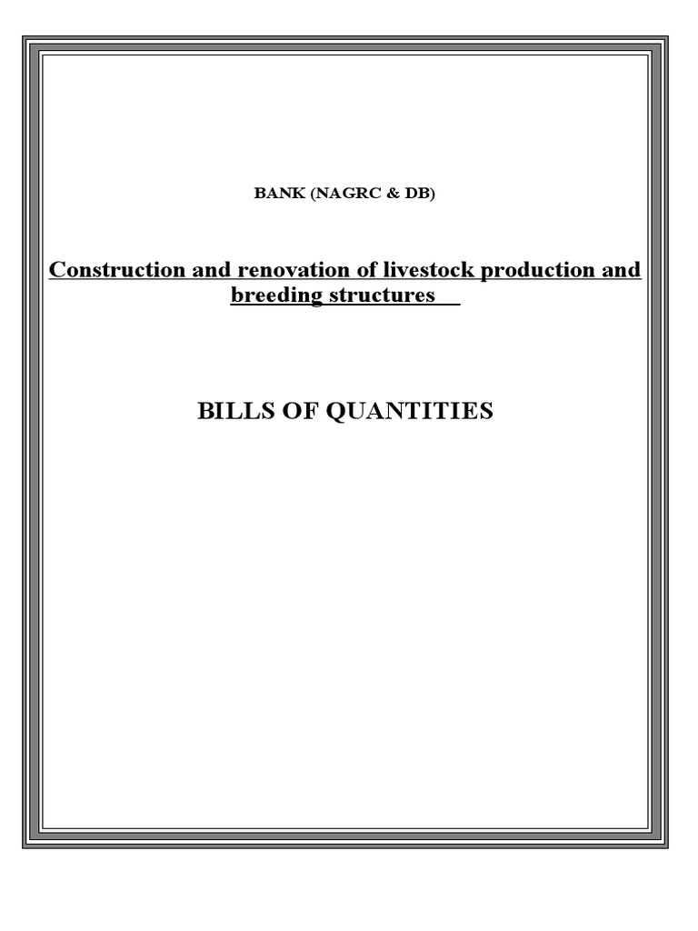 Livestock Facility Construction BOQ | PDF | Concrete | Plaster