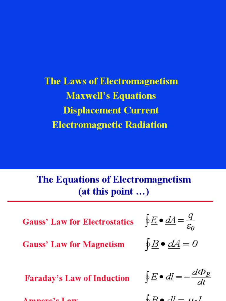 Maxwell's Equations of Electromagnetism | PDF | Maxwell's Equations ...