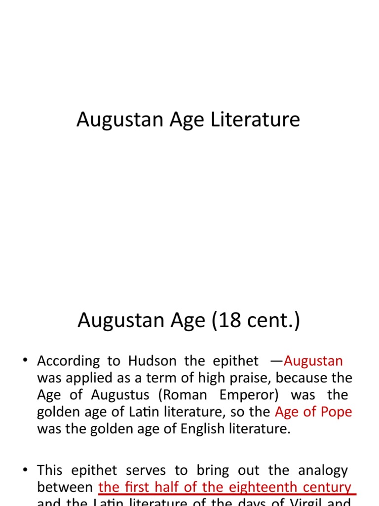 Augustan Age | PDF | Poetry | Novels