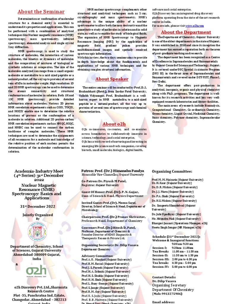 NMR Seminar Brochure 31st December-2022 | PDF | Nuclear Magnetic ...