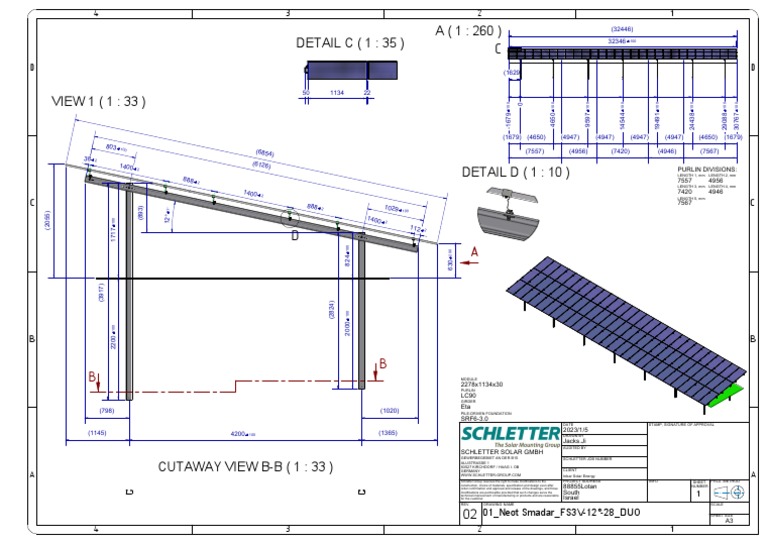 Annex B - 2 Drawing - Neot Smadar - FS3V-12°-28 - DUO | PDF | Solar ...