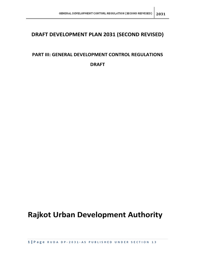 Draft-General-Control-Regulation-GDCR-2031 Rajkot PDF | PDF | Building | Fire Sprinkler System