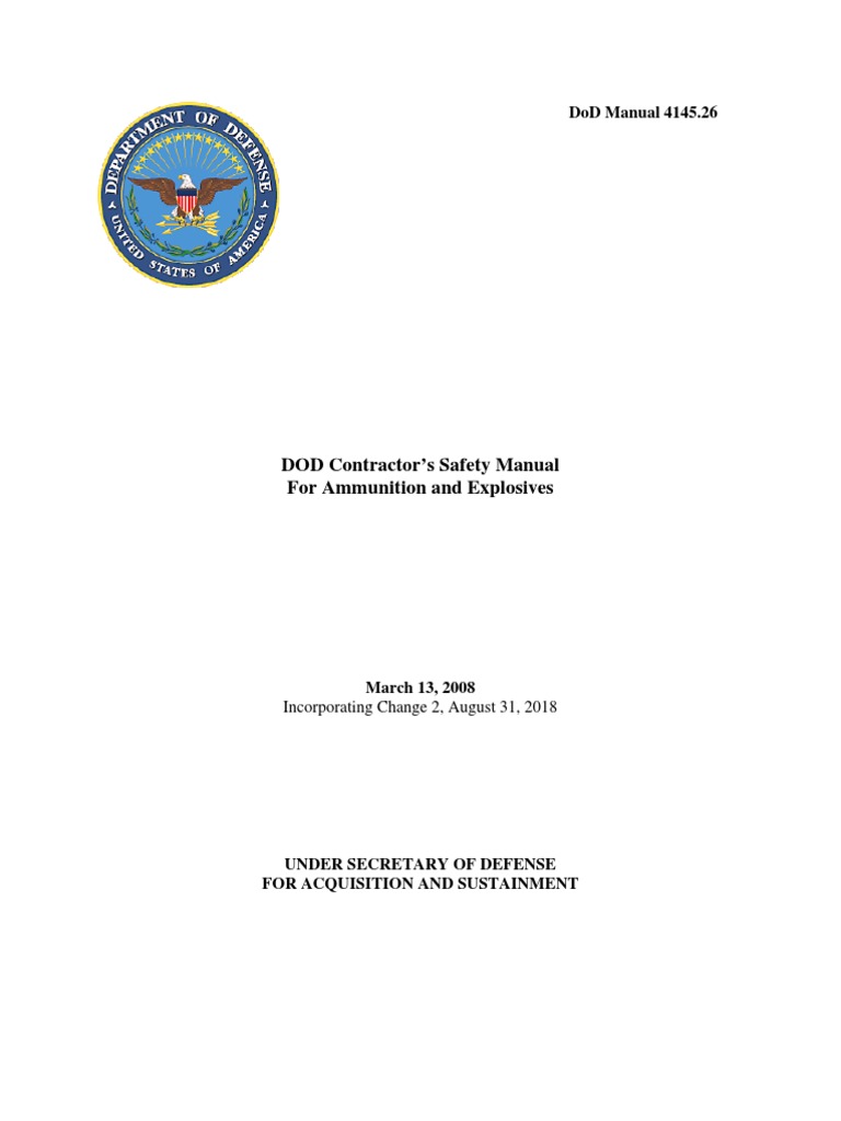 DOD Contractor's Safety Manual 414526m | Download Free PDF | United ...