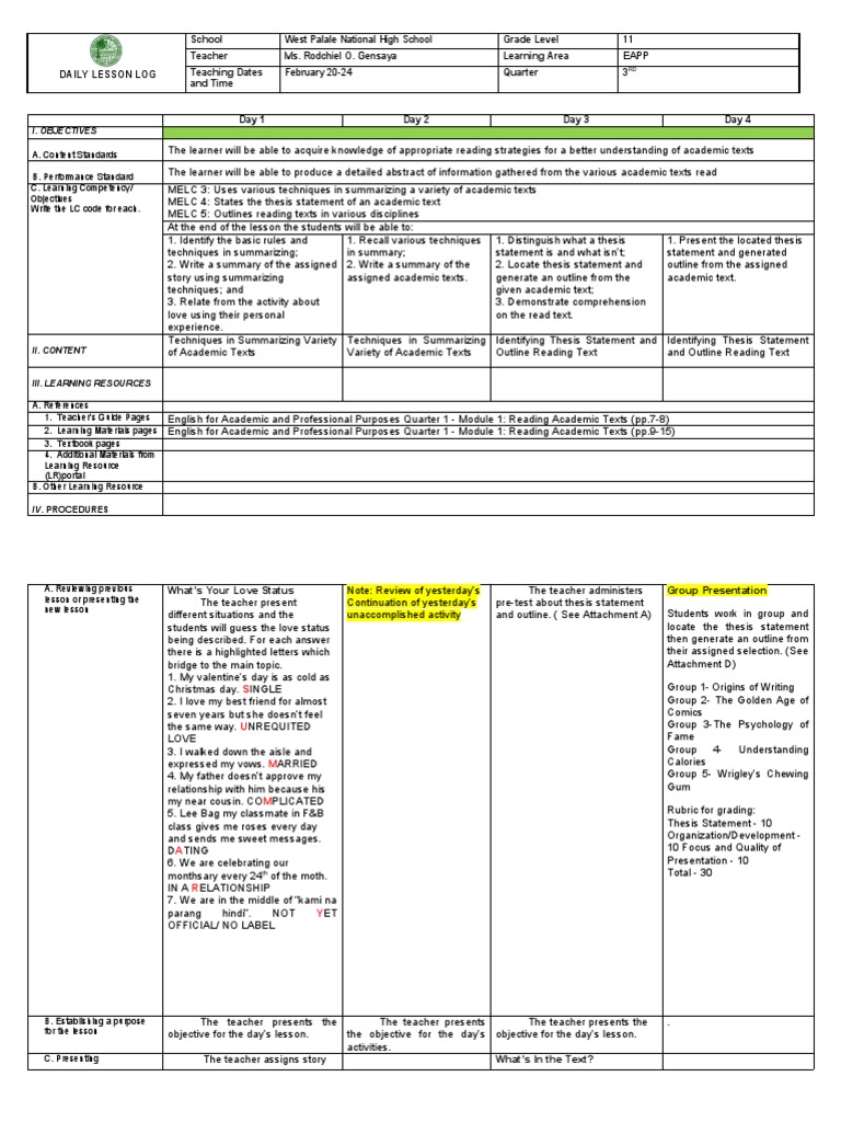 Q3 - Eapp - DLL Week 2 | PDF