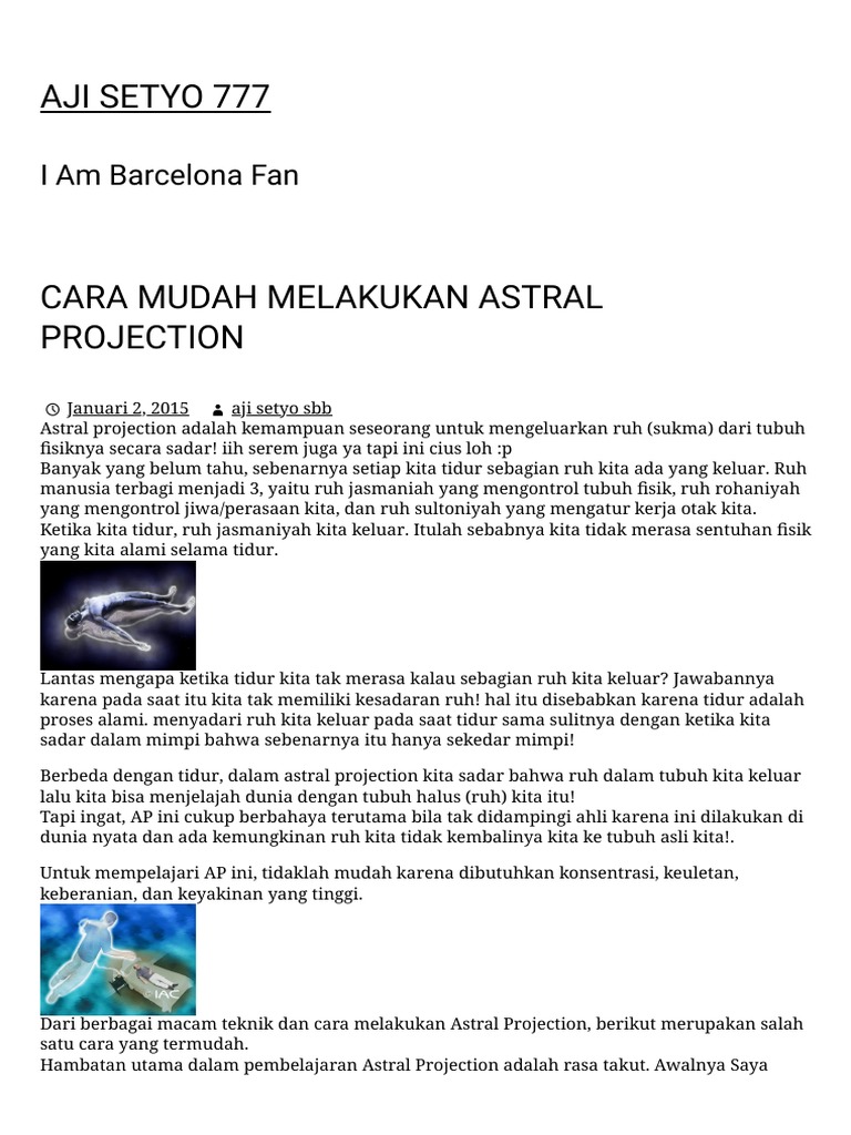 Cara Mudah Melakukan Astral Projection - Aji Setyo 777 | PDF