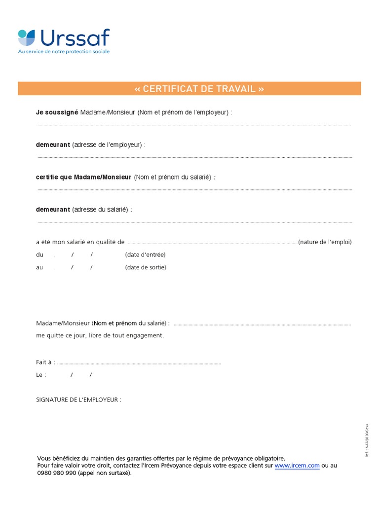 Modèle de certificat de travail | PDF | Travail | Business