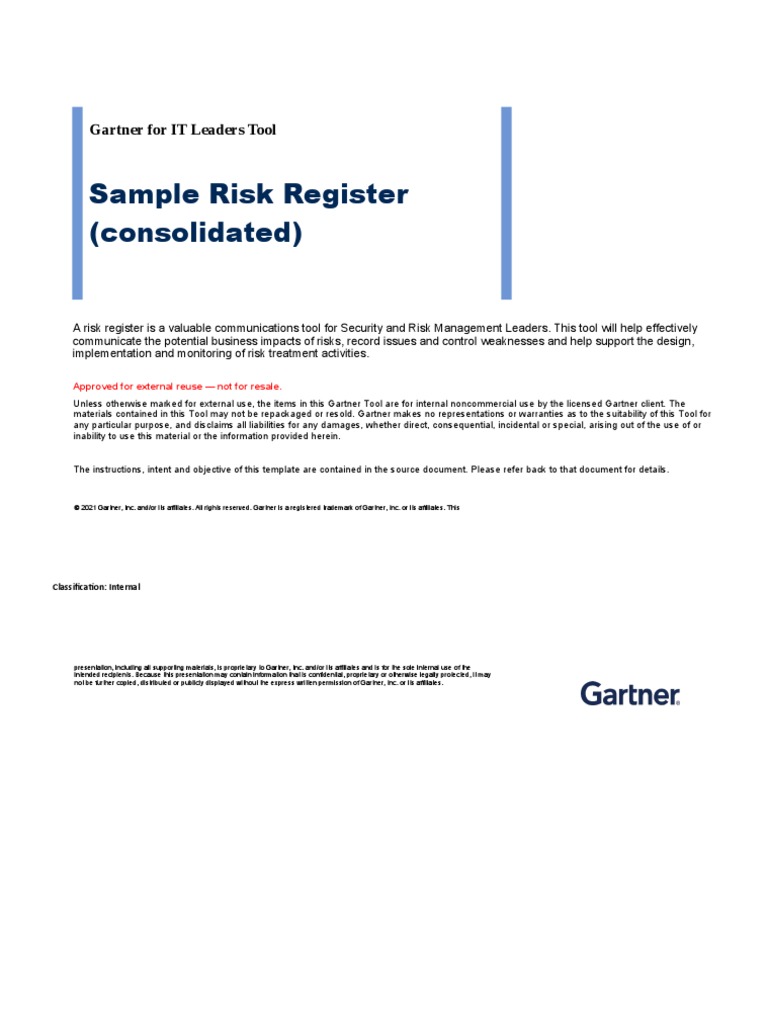 Sample Risk Register Consolidated | PDF