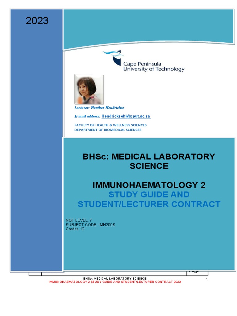 Immunohaematology 2 Study Guide 2023 | PDF | Blood Type | Blood Donation