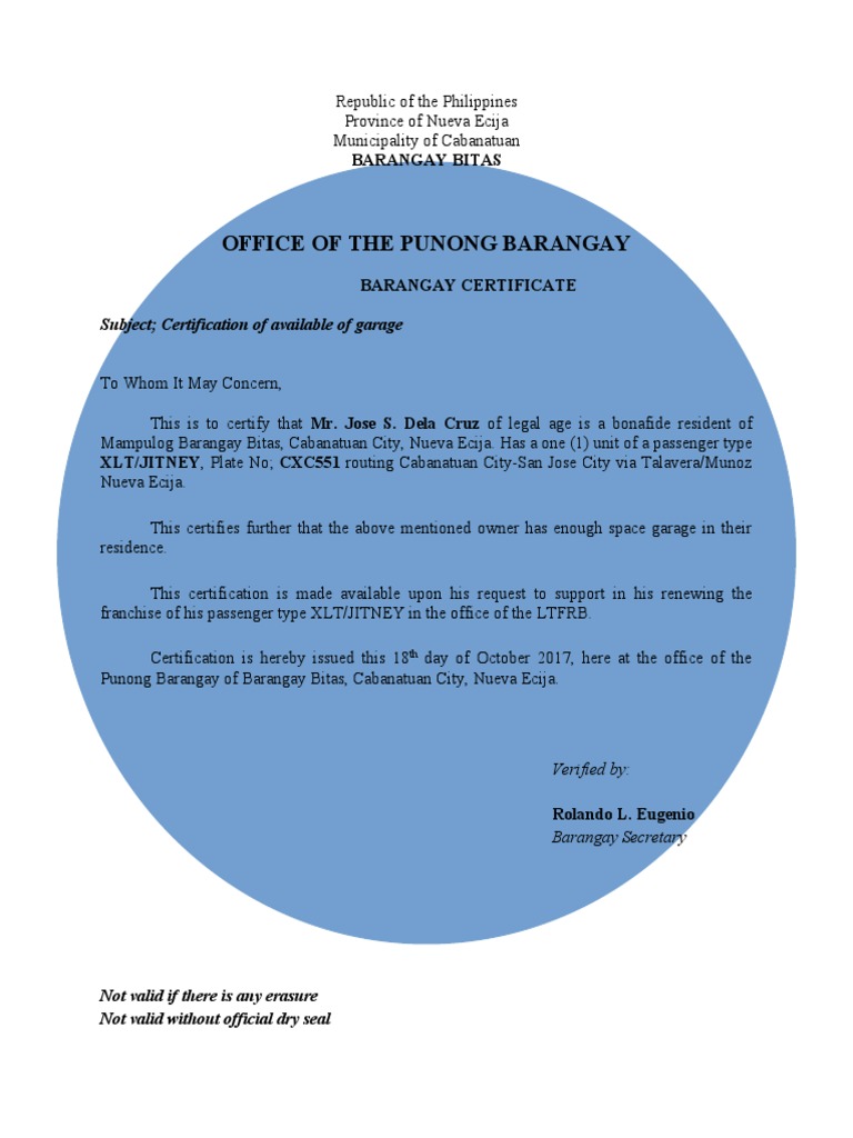 Garage Certification | PDF