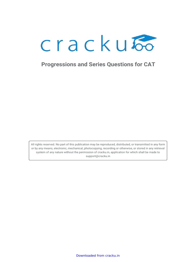 Progressions and Series Questions For CAT | PDF | Mathematical Concepts | Elementary Mathematics