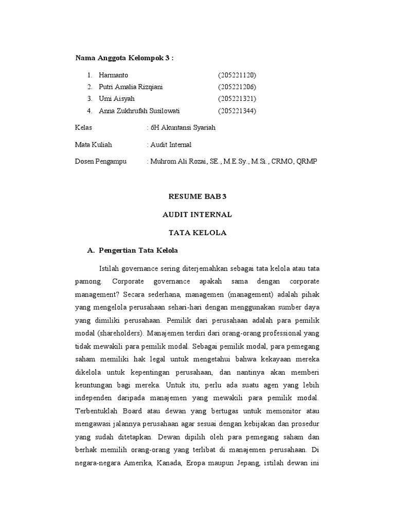 RMK 03 - K.3 - AKS 6H - Tata Kelola | PDF
