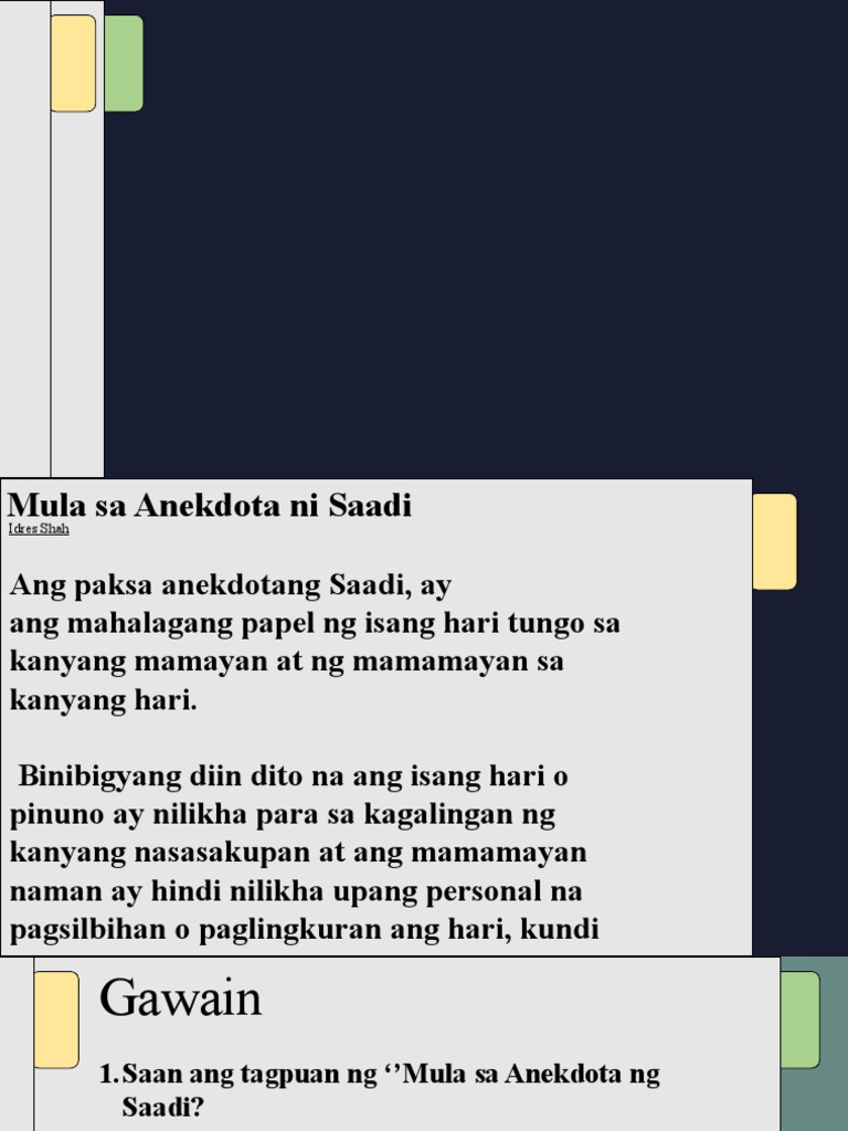 Mula Sa Anekdota Ni Saadi | PDF