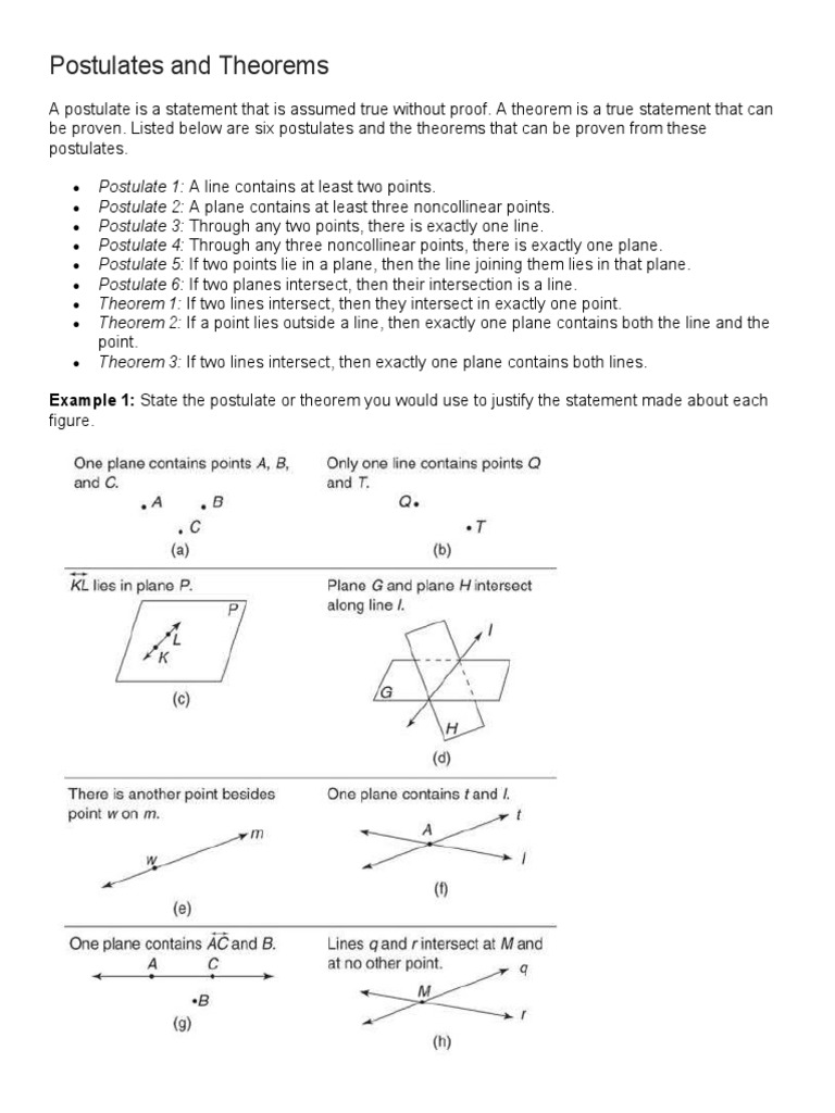 Postulates and Theorems | PDF | Science & Mathematics