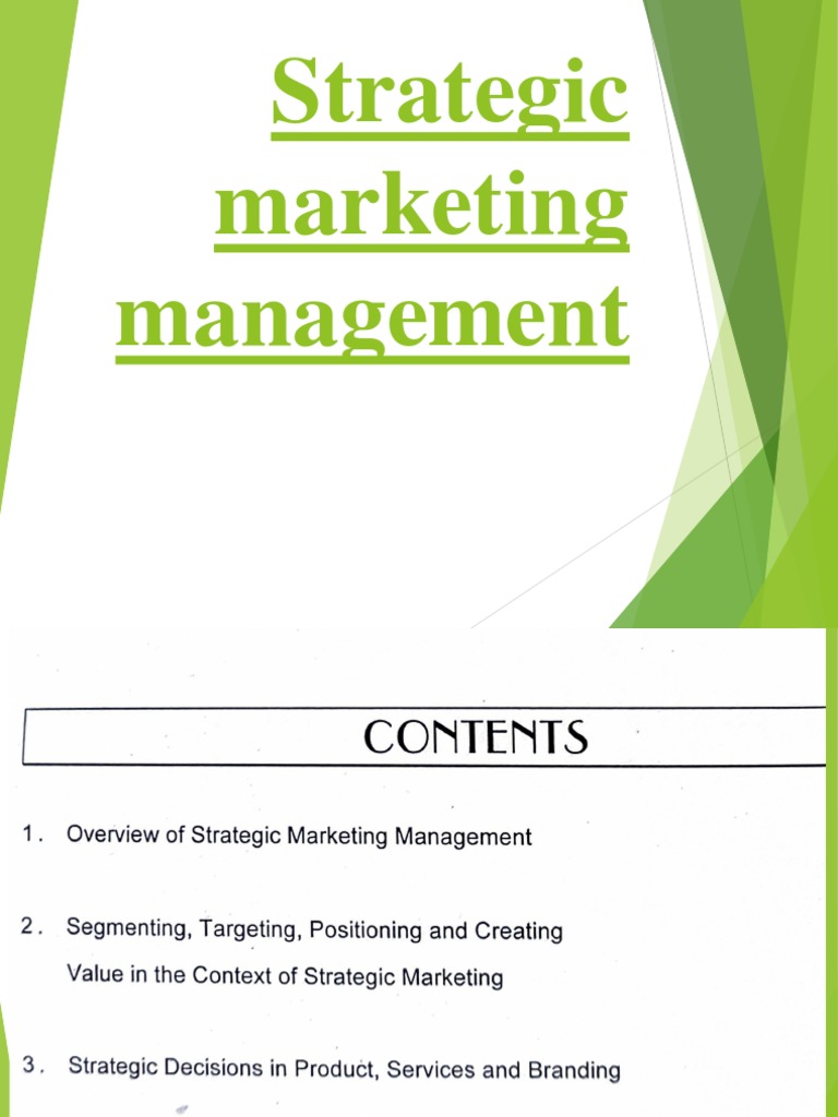 Strategic Marketing Management 1 | PDF | Marketing | Strategic Management