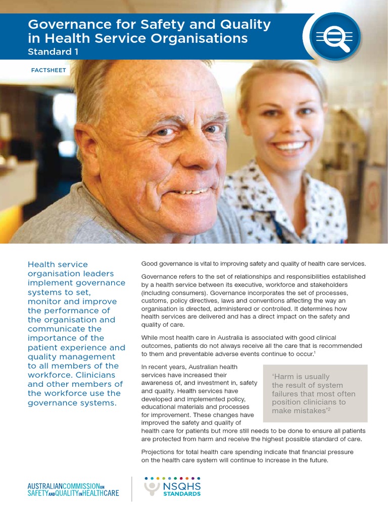 NSQHS Standards Fact Sheet Standard 1 | PDF | Health Care | Governance