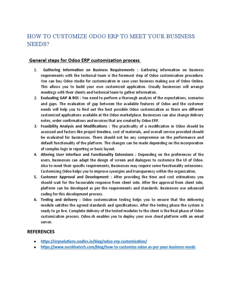 How To Customize Odoo Erp To Meet Your Business Needs | PDF ...