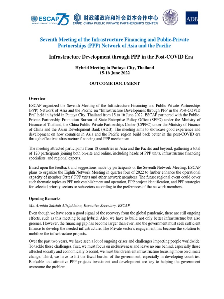 Outcome Document - Seventh Meeting PPP - Pattaya, Thailand | PDF ...