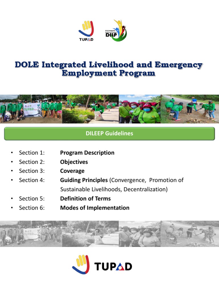 DOLE Integrated Livelihood and Emergency Employment Program | Download ...