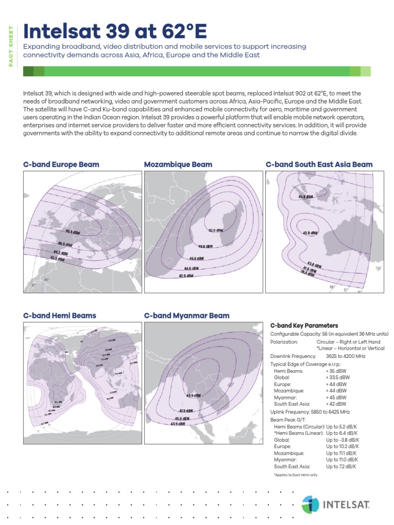 Intelsat 39 Fact Sheet | PDF | Communications Satellite | Information ...