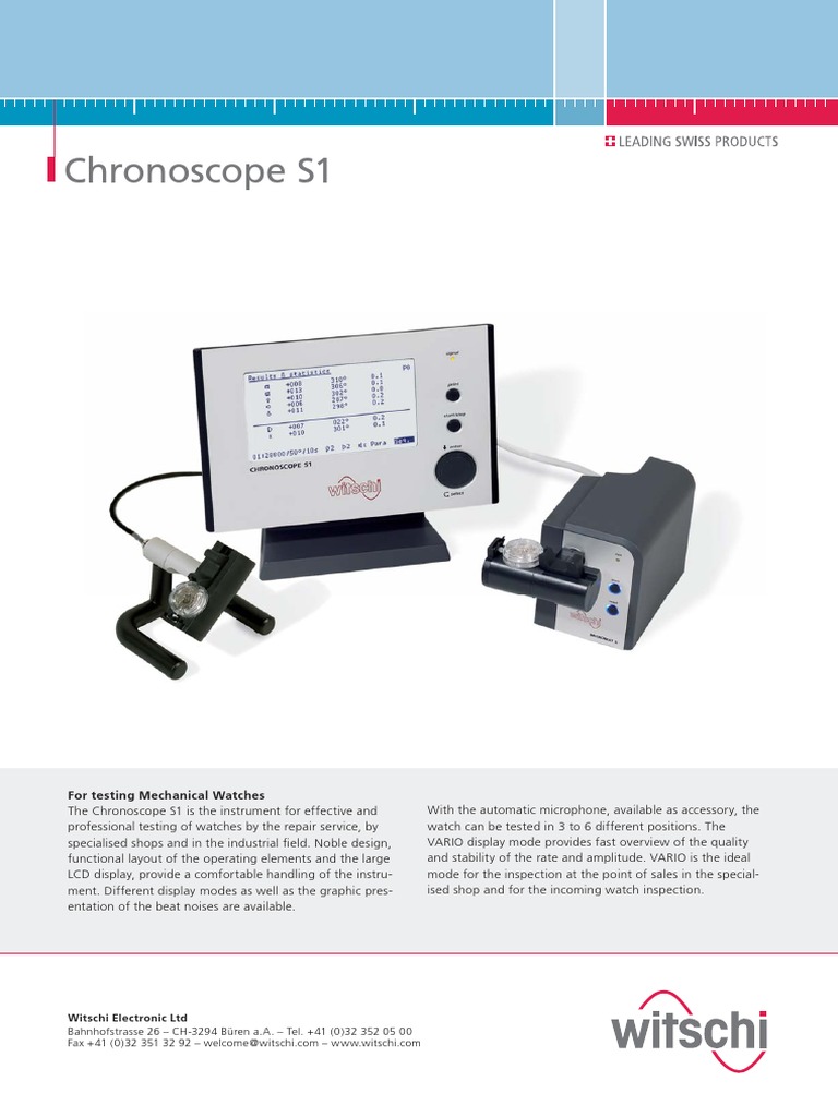 Witschi Chronoscope S1 | Download Free PDF | Clock | Information And ...
