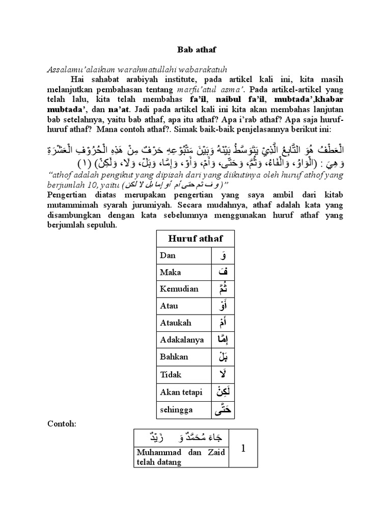 Bab Athaf | PDF