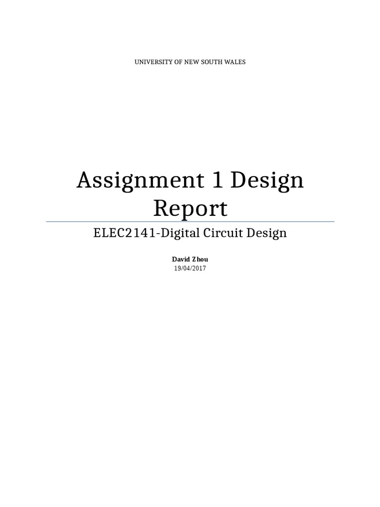 ELEC2141 Design Report Version 2 PDF | PDF | Logic Gate | Electronic ...