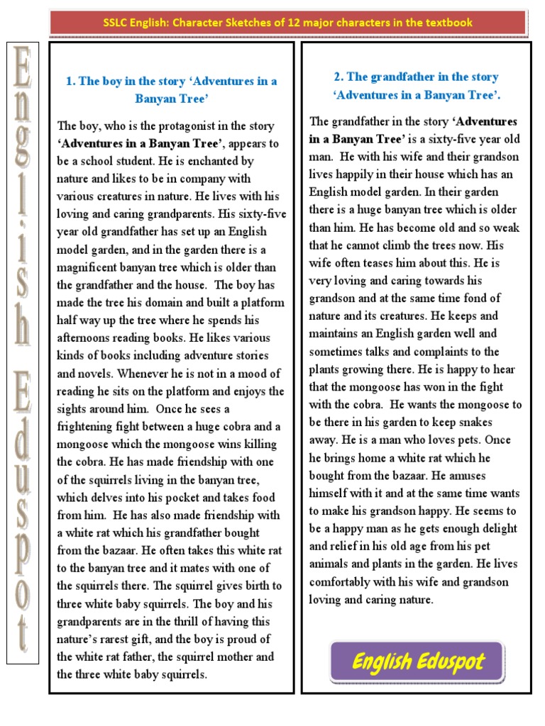 Character Sketches from English Texts | PDF