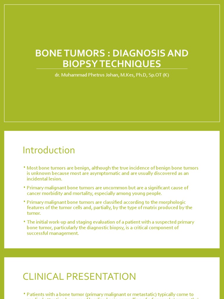 Bone Tumors - Diagnosis and Biopsy Techniques | PDF | Biopsy | Sarcoma