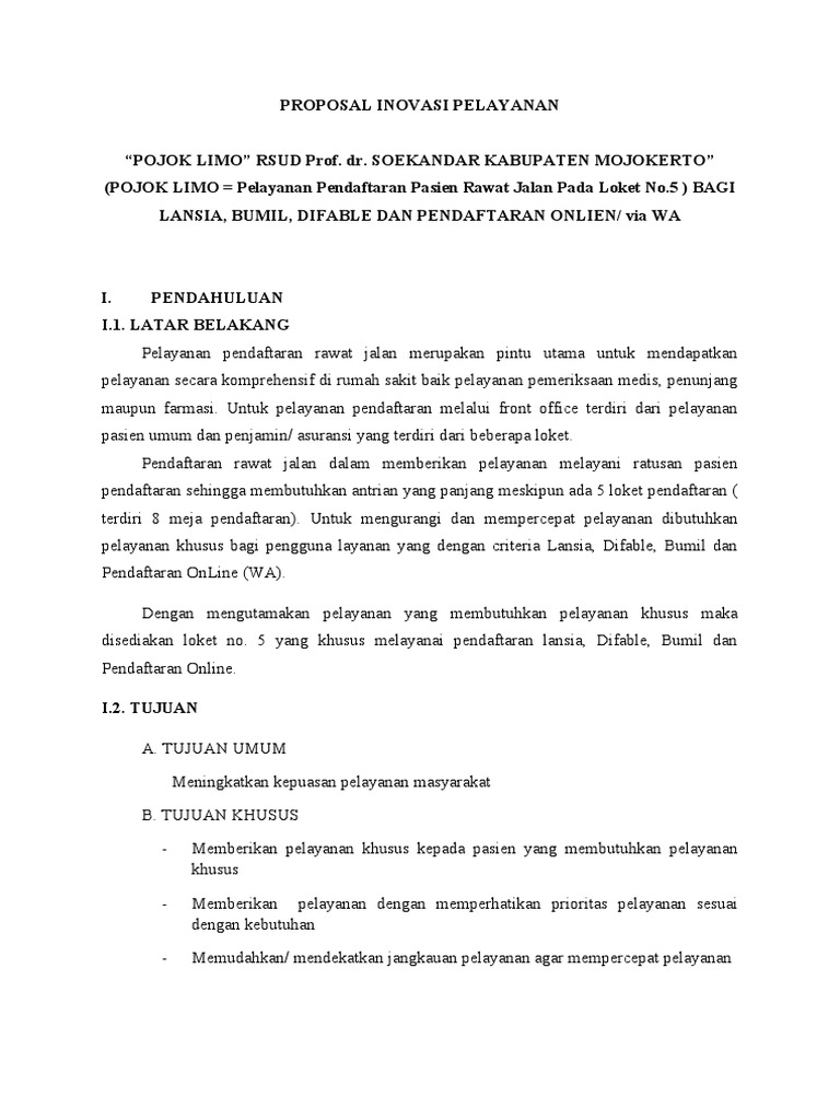 Proposal Inovasi Pojok Limo | PDF