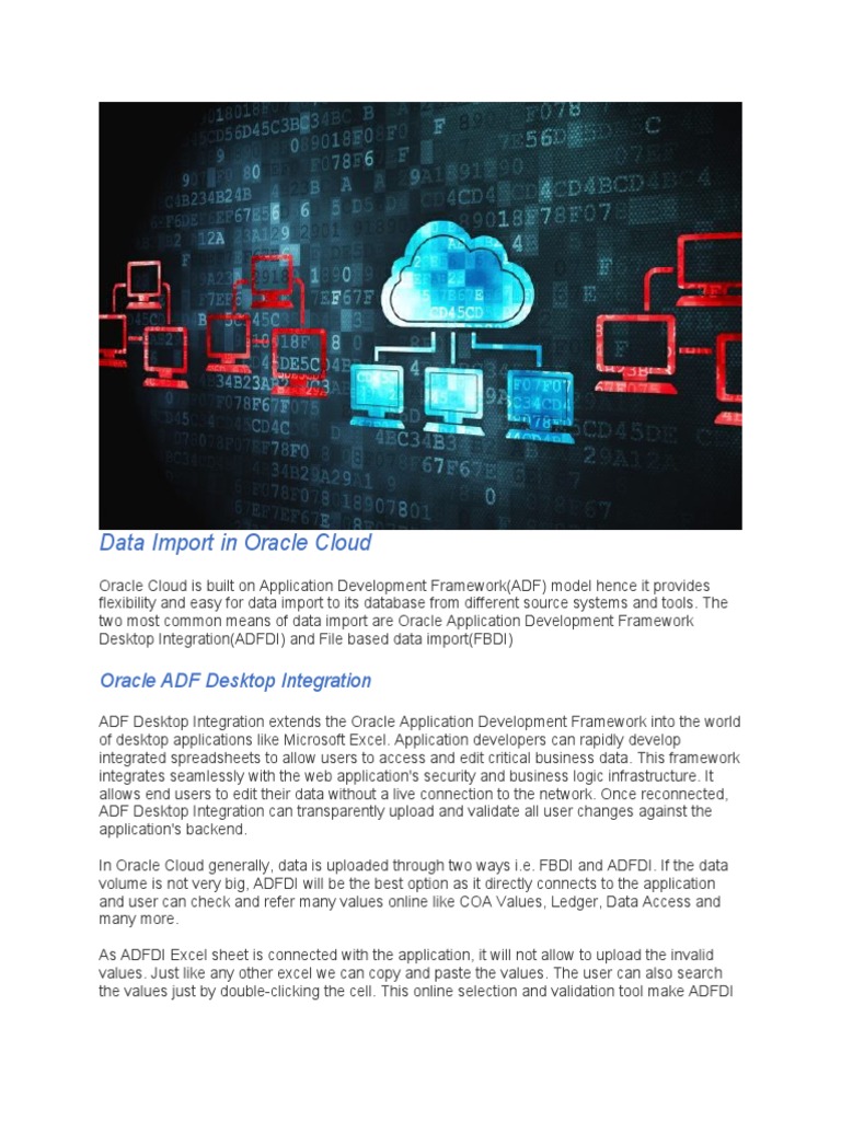 Data Import in Oracle Cloud - ADFDI and FBDI | PDF | Microsoft Excel ...