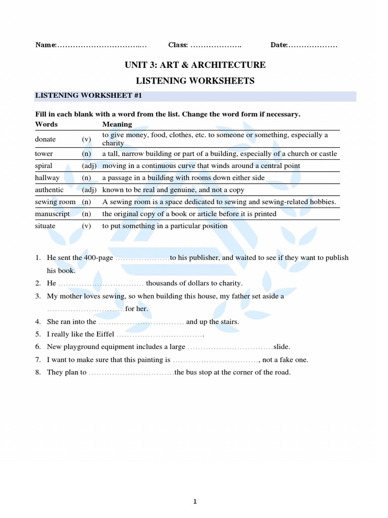 LTV MS3.U3.Listening Worksheets | PDF | Graffiti