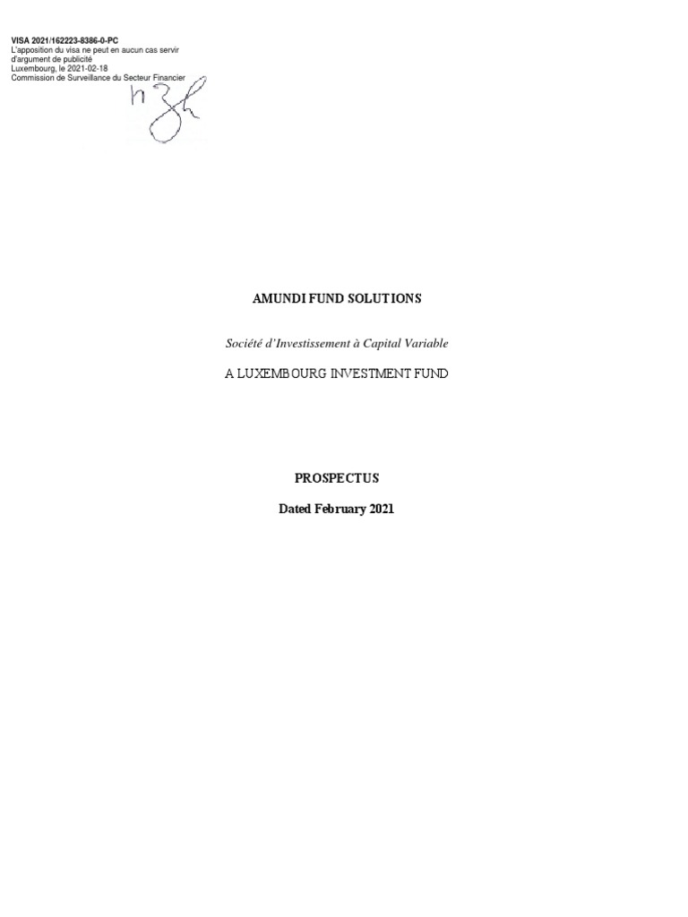 Amundi Fund Solutions Prospectus 2021 | PDF | Securities (Finance ...