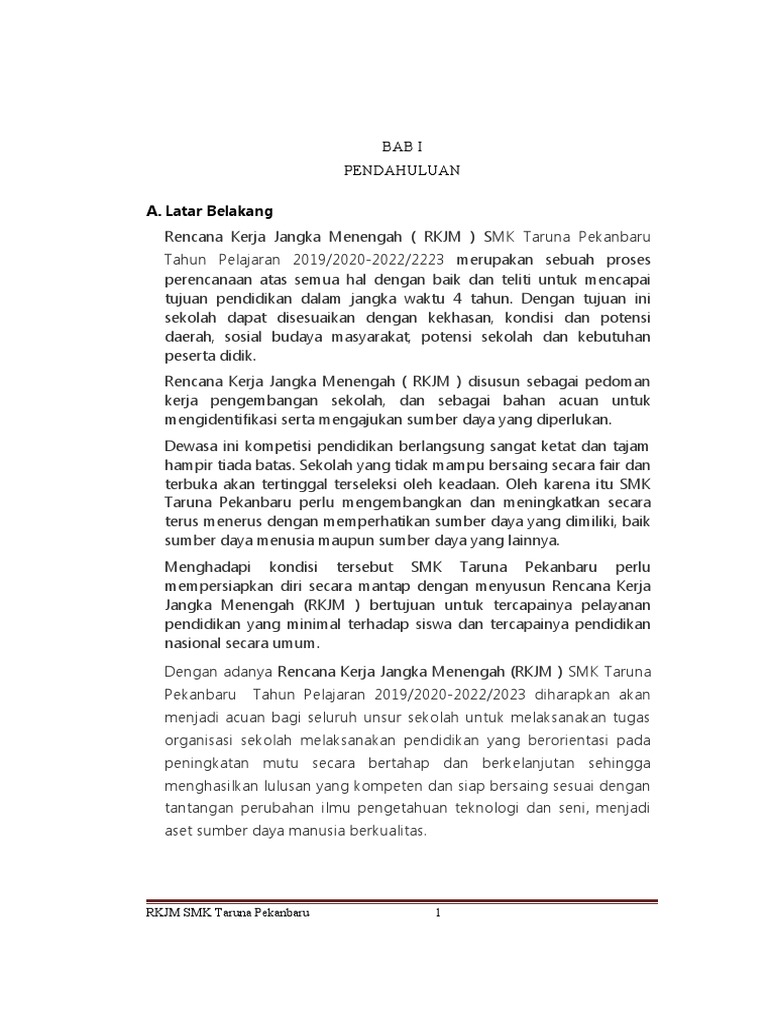 Rkjm Smk Taruna Pekanbaru 2019 2023 Pdf