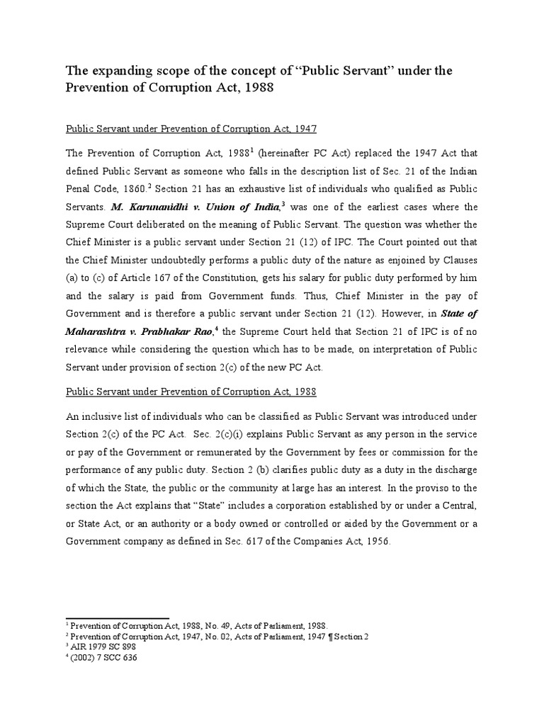 The Expanding Scope of The Concept of "Public Servant" Under The ...