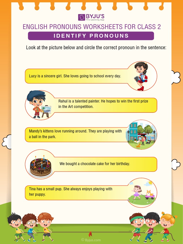 Pronoun Identification Worksheet for Class 2 | PDF | Art