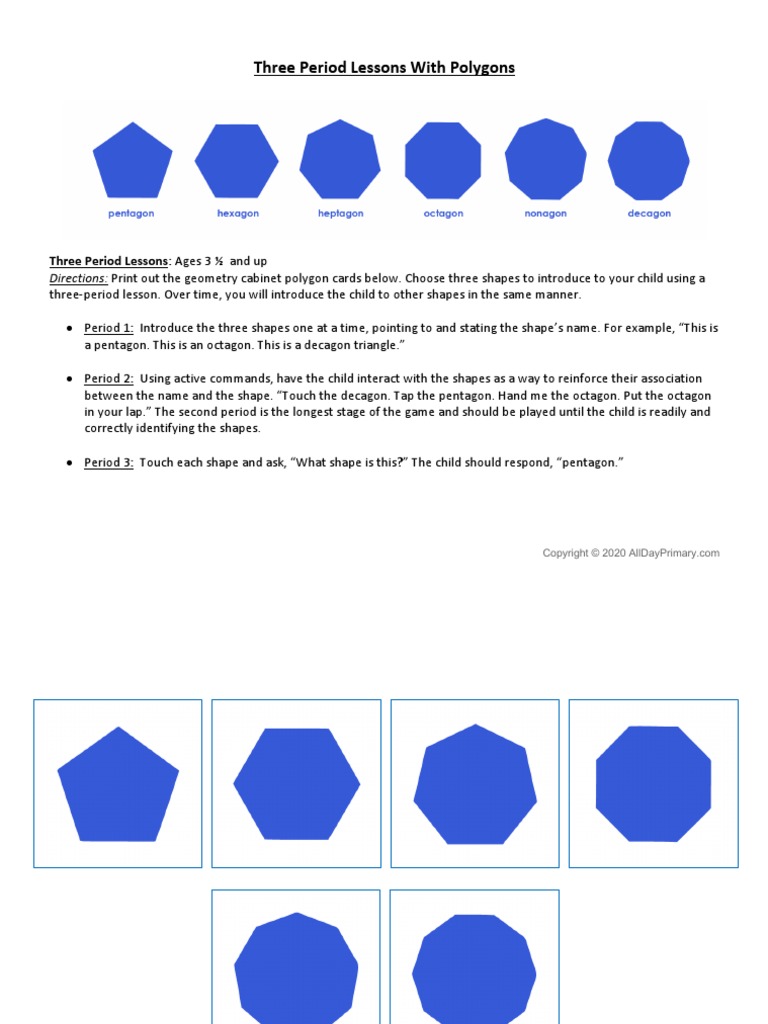 Three Period Lessons With Polygons | PDF