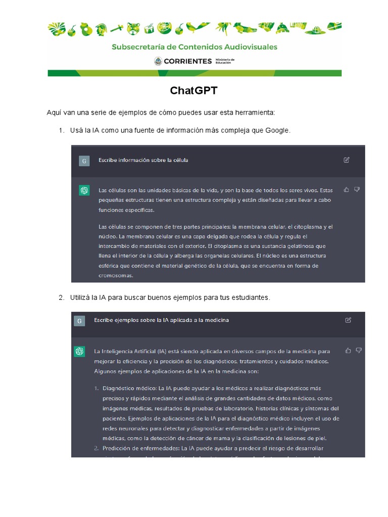 ChatGPT - Ejemplos PDF | PDF | Inteligencia artificial | Inteligencia ...