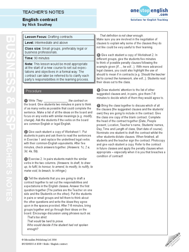 NS English Contracts PDF | PDF | Clause | English Language