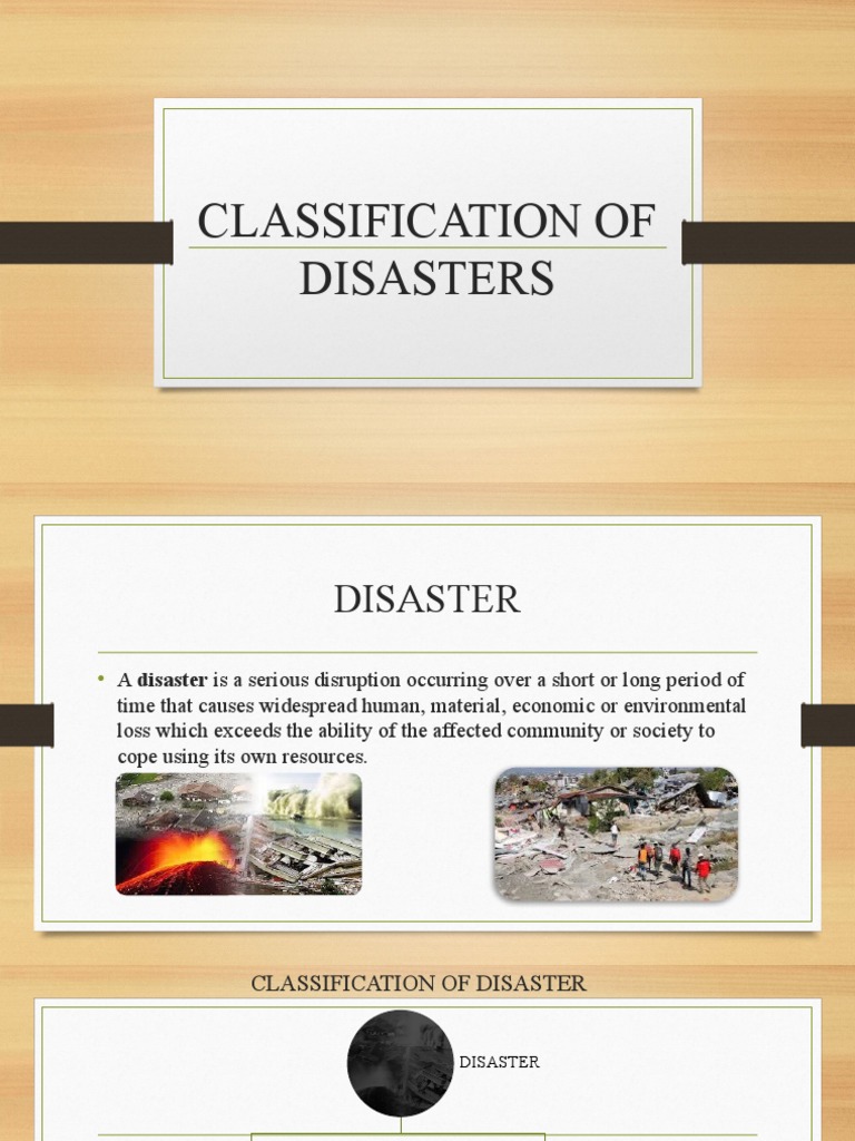 Classification of Disasters | PDF