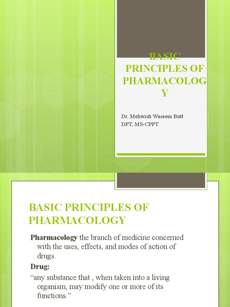 1pharma Lecture 1 | PDF | Pharmacology | Chemistry