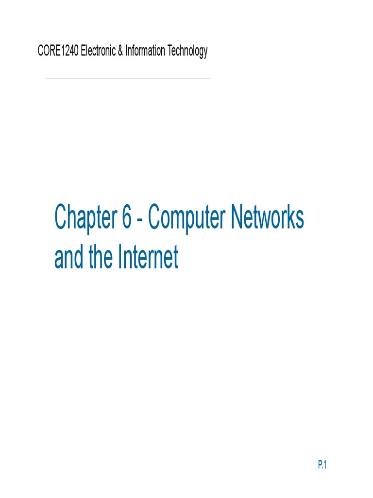 Chapter 6 - Networks | PDF | Computer Network | Peer To Peer