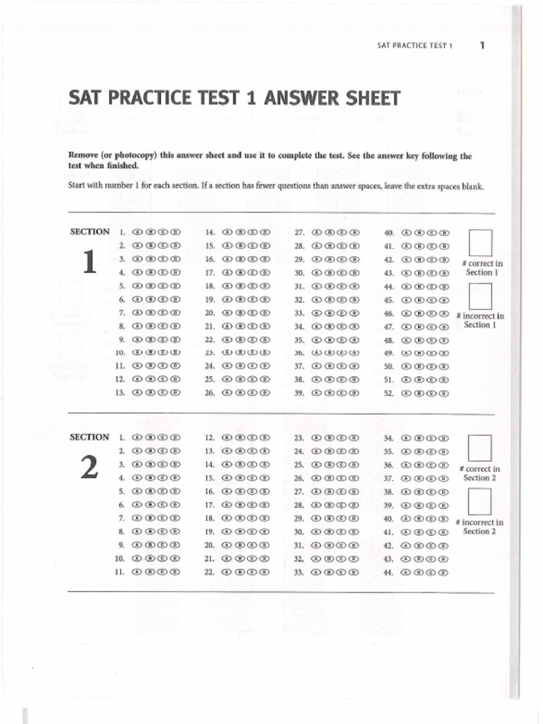 SAT Practice Test 1 PDF | PDF