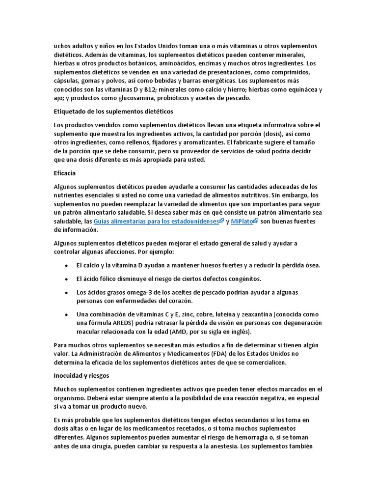 Supl | PDF | Suplementos dietéticos | Dieta