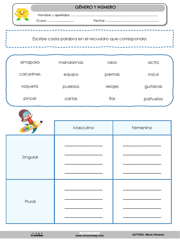 Genero y Numero de Un Sustantivo | PDF