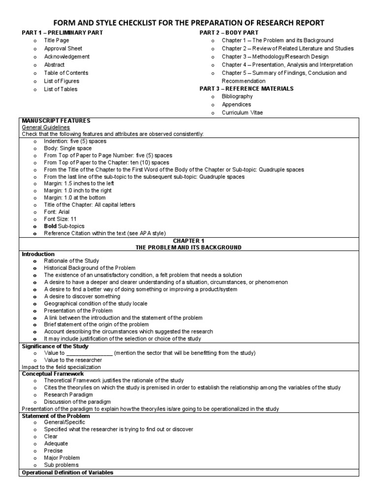 Research Checklist | Download Free PDF | Statistics | Experiment